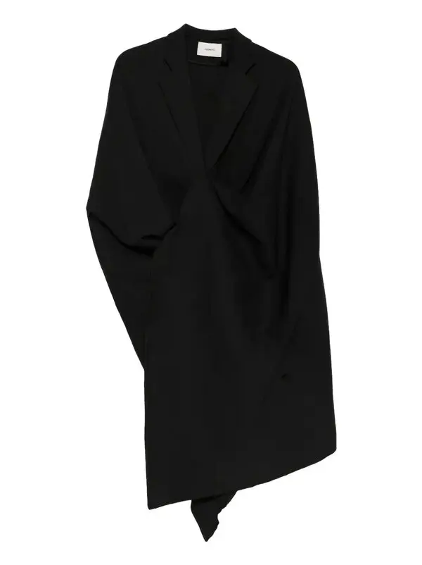 Coperni Asymmetrical Wrapped Coat - Black