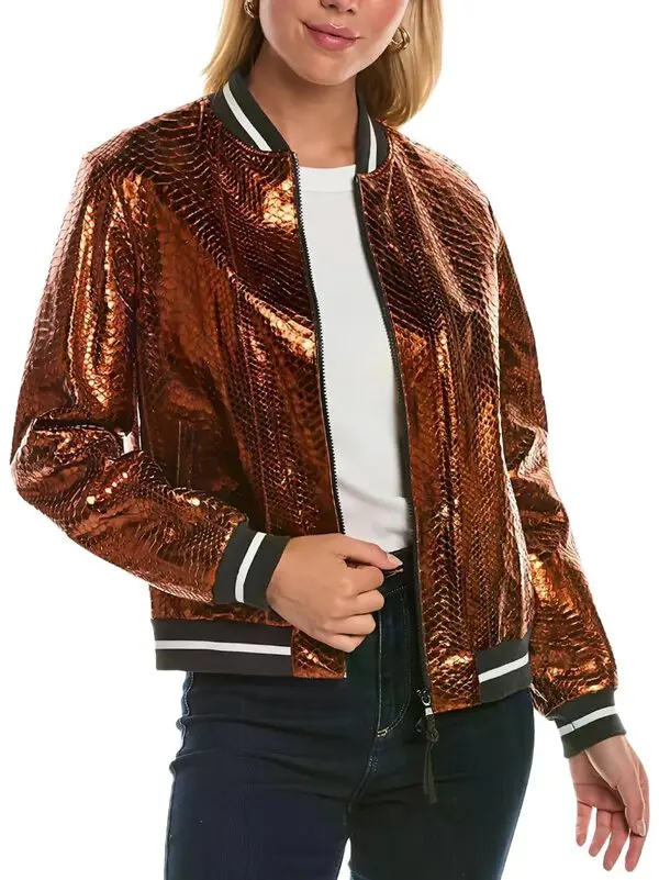 Brunello Cucinelli Metallic-effect Bomber Jacket - Brown