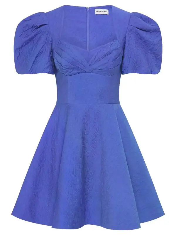 Rebecca Vallance Puff-sleeve Skater Dress - Blue