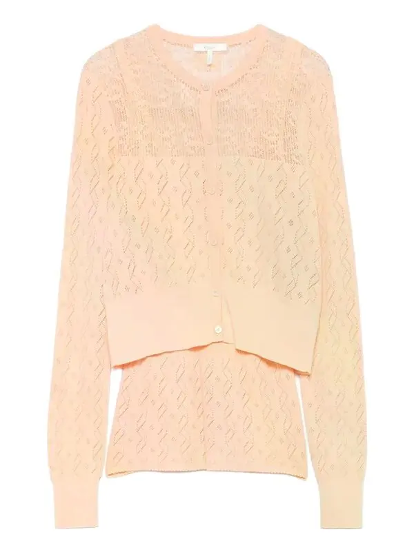 Chloé Cotton Cardigan And Top Set - Orange