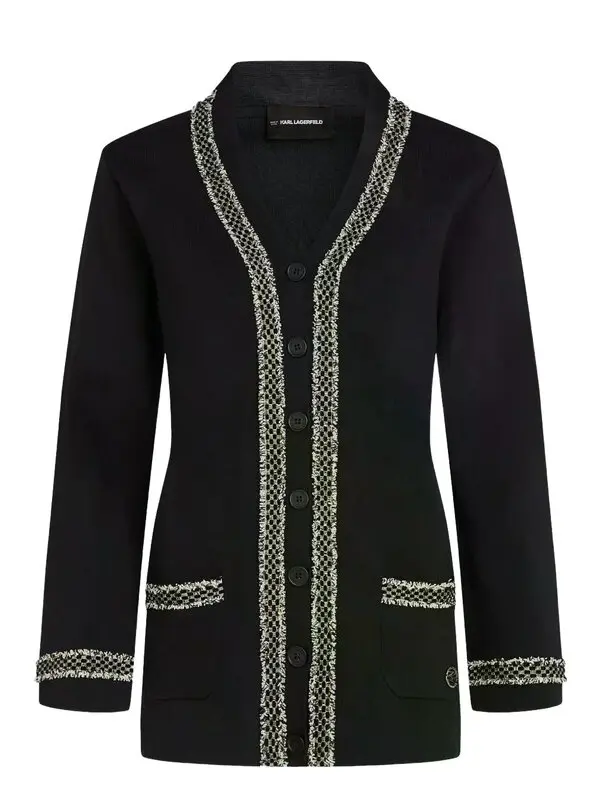 Karl Lagerfeld Boucle Cardigan - Black