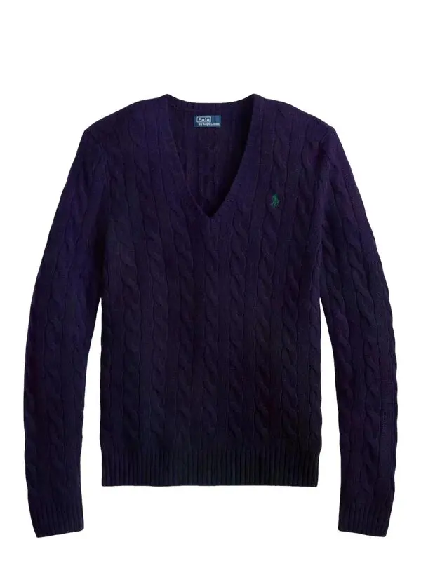 Polo Ralph Lauren Cable-knit V-neck Sweater - Blue