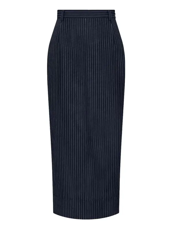 Thom Browne Pinstripe High-waist Skirt - Blue