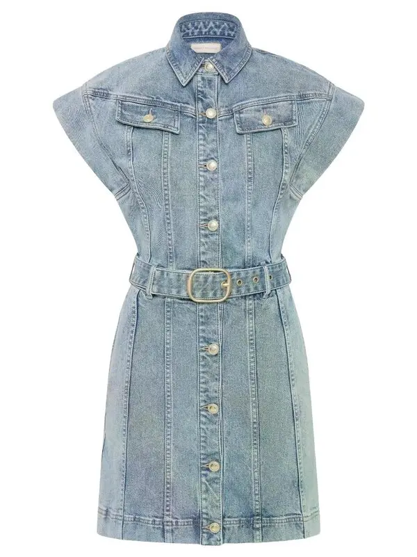 Rebecca Vallance Button-down Mini Dress - Blue