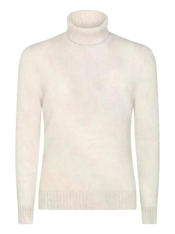 PIACENZA CASHMERE 1733 Turtleneck Ribbed Hem Sweater - Neutrals