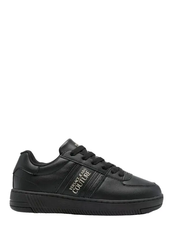 Versace Logo Detail Sneakers - Black