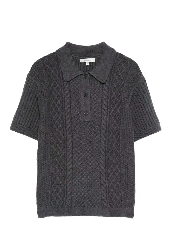 JW Anderson Cable-knit Polo Top - Grey