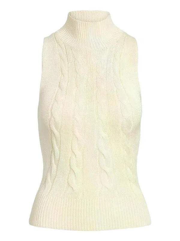 Ralph Lauren Roll-neck Cable-knit Vest - Neutrals