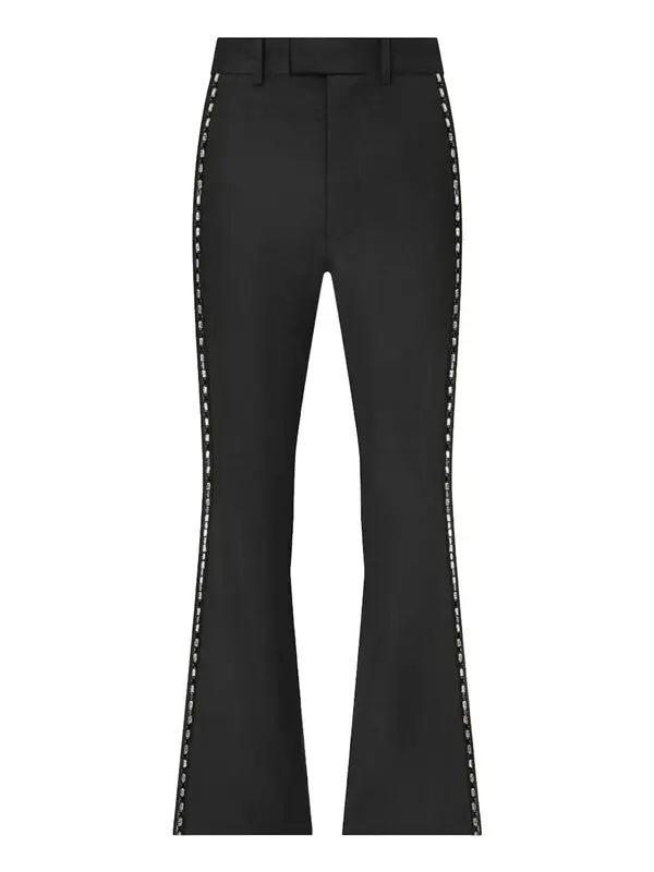 Amiri Crystal-trim Flared Trousers - Black