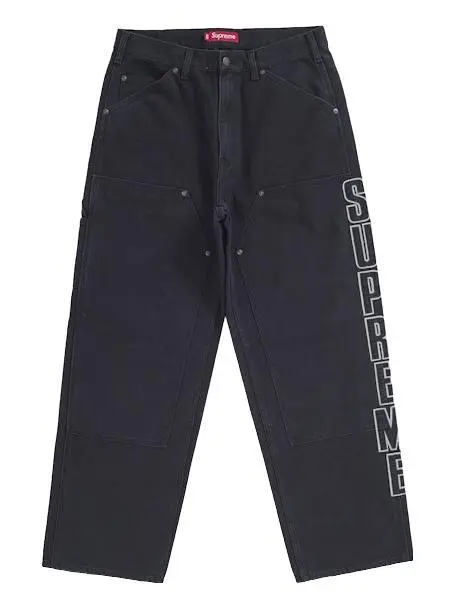 Supreme Reflective Double Knee Pant - Black