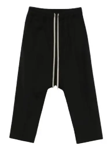 Rick Owens Drawstring Cropped Trousers - Black