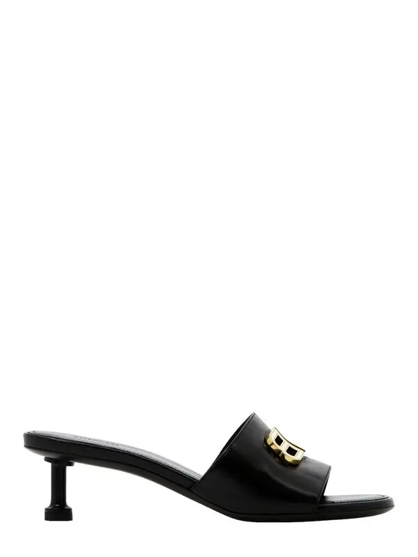 Balenciaga Groupie 50mm Leather Mule Sandals - Black