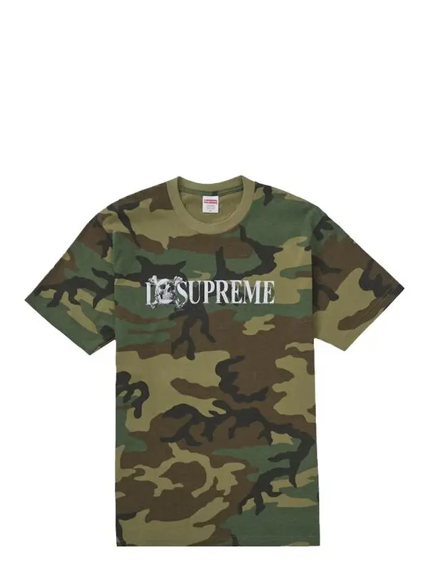 Supreme Skull Tee Shirt - Woodland Camo