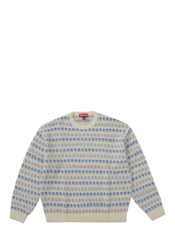 Supreme Flowers Metallic Sweater - Ivory