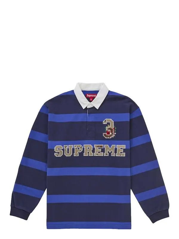 Supreme Stripe Rugby Shirt - Navy Blue