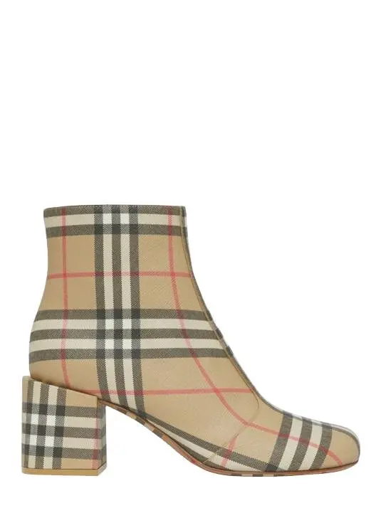 Burberry Armdale Check Ankle Boots - Archive Beige/check