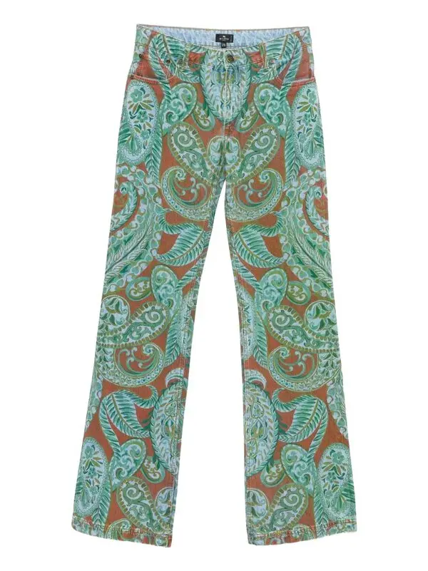 Etro Paisley-print Straight-leg Jeans - Blue