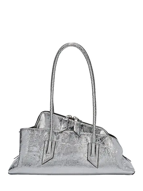 Attico La Passeggiata Small' Top Handle Bag - Silver