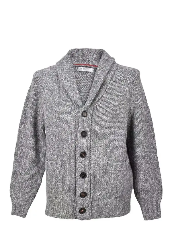 Brunello Cucinelli Shawl-collar Button-up Cardigan - Grey