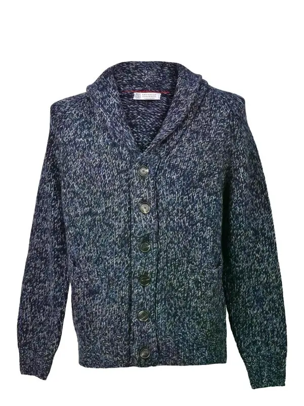 Brunello Cucinelli Shawl-collar Button Cardigan - Blue