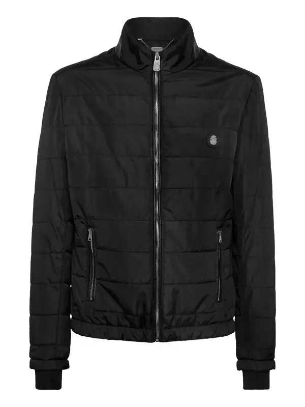 BILLIONAIRE Quilted Leather-trimmed Jacket - Black