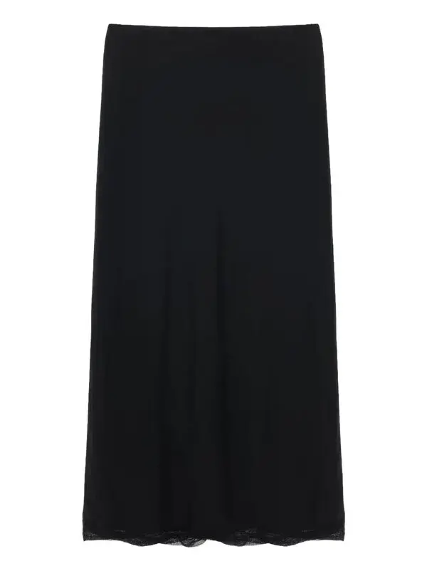 TOTEME Satin Midi Slip Skirt - Black