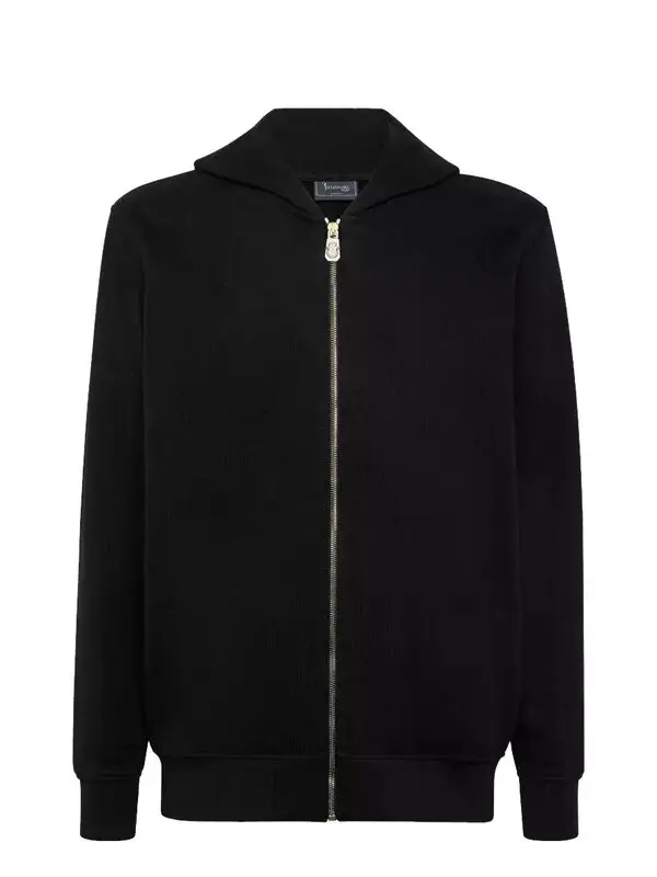 BILLIONAIRE Lion-print Zip-up Hoodie - Black