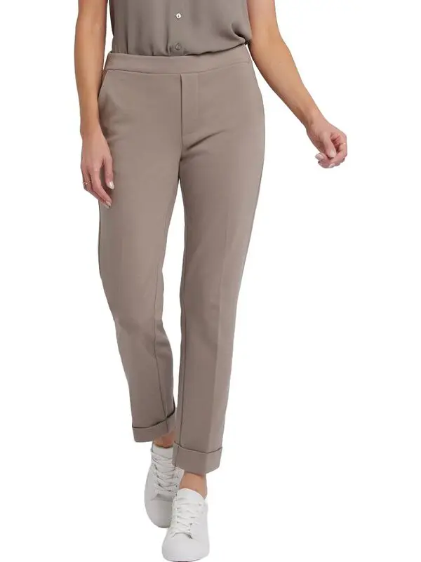 NYDJ Cassidy Cuffed Tapered Trousers - Saddlewood