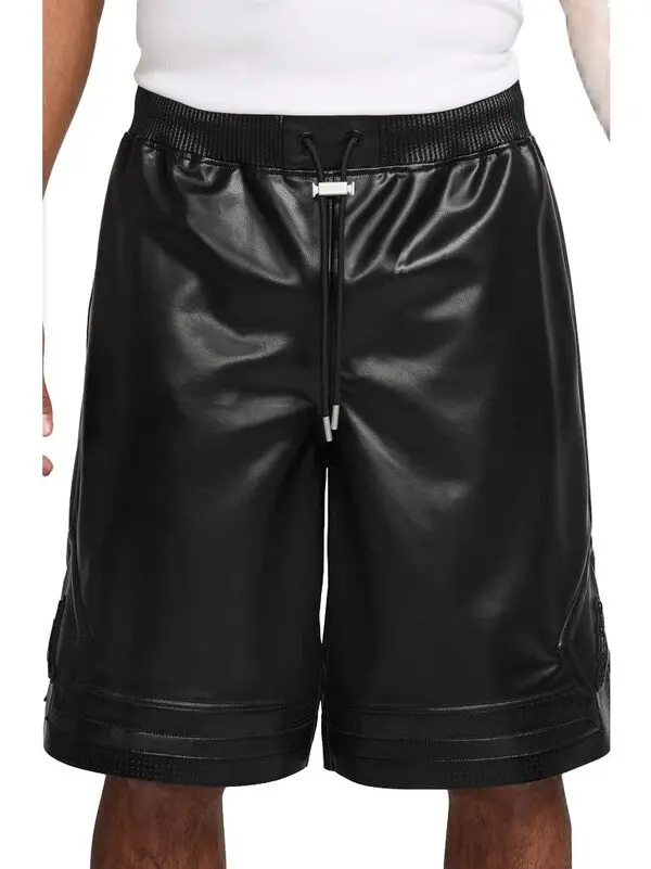 JORDAN Air Faux Leather Diamond Shorts - Black