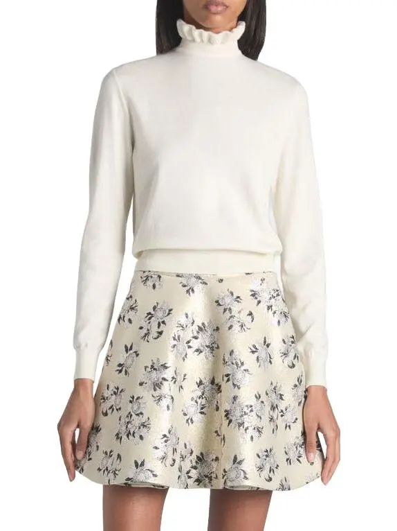Alexander McQueen Ruffle Collar Wool-blend Sweater - Ivory