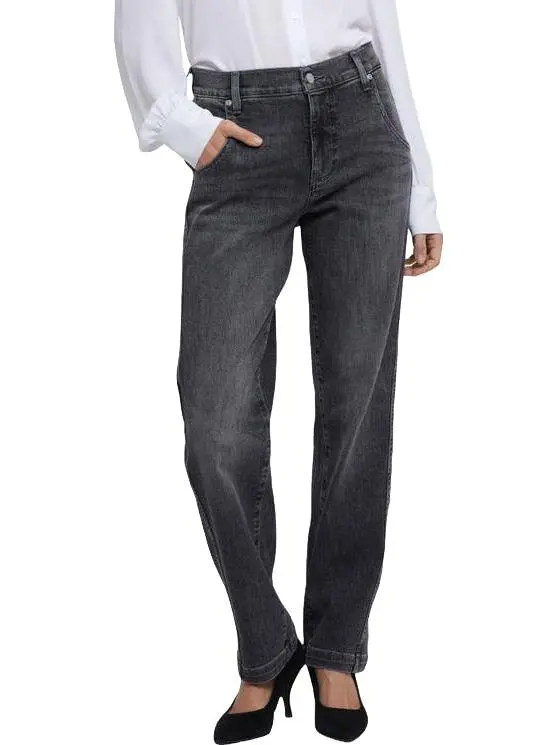 NYDJ Brooke High-waist Loose Straight Leg Jeans - Vintage Noir