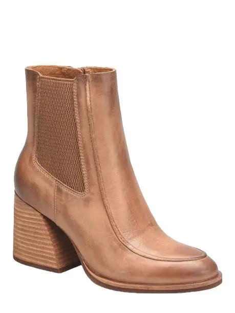KORK-EASE® Almond Toe Bootie - Brown Leather