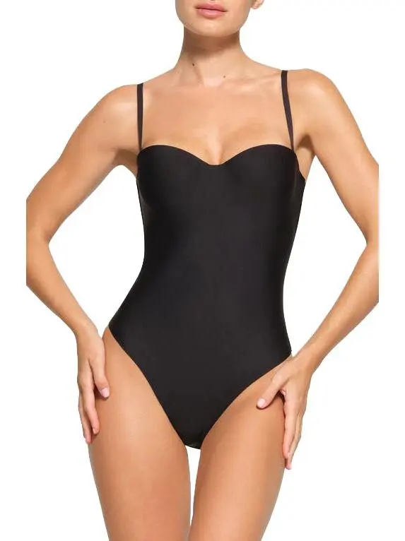 SKIMS Molded Underwire Thong Bodysuit - Onyx