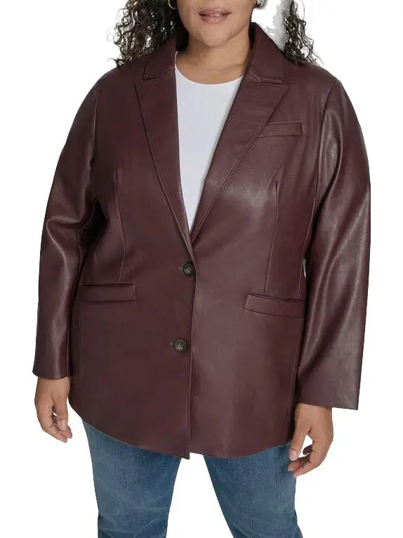 LEVI'S Faux Leather Blazer - Oxblood