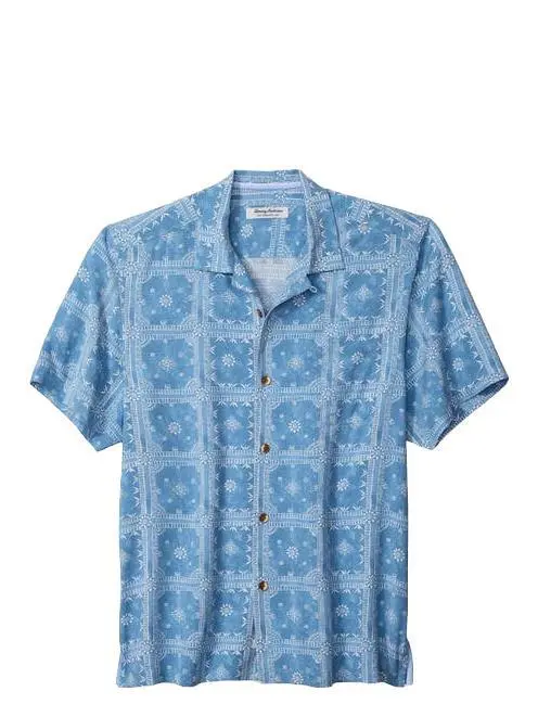 Tommy Bahama Veracruz Cay Bandana Breeze Camp Shirt - Dusk Blue
