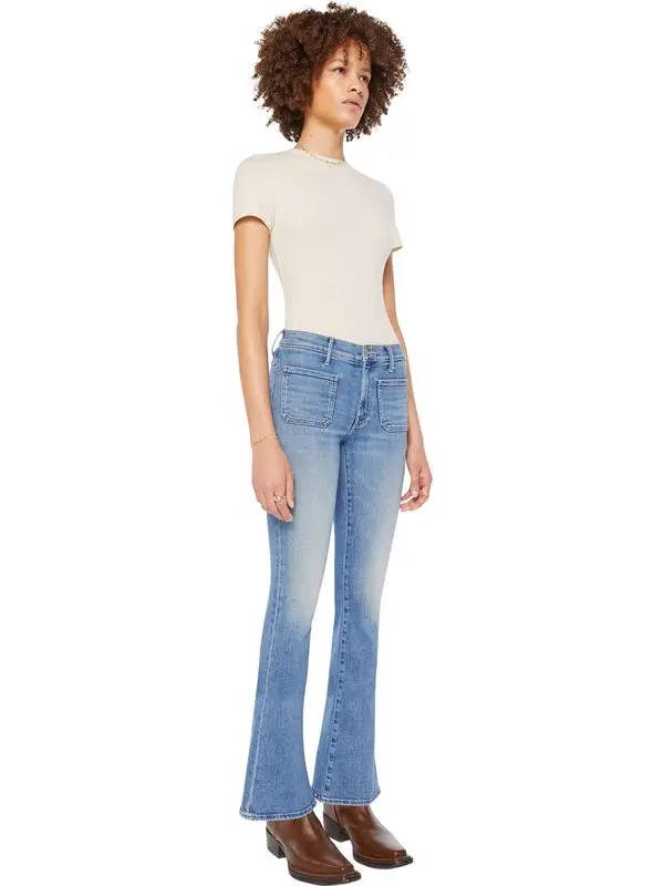 MOTHER The Patch Pocket Weekender Flare Jeans - Blue