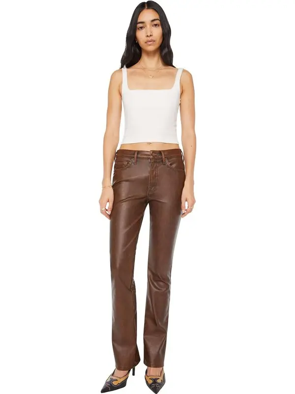 MOTHER The Insider Sneak Bootcut Jeans - Brown