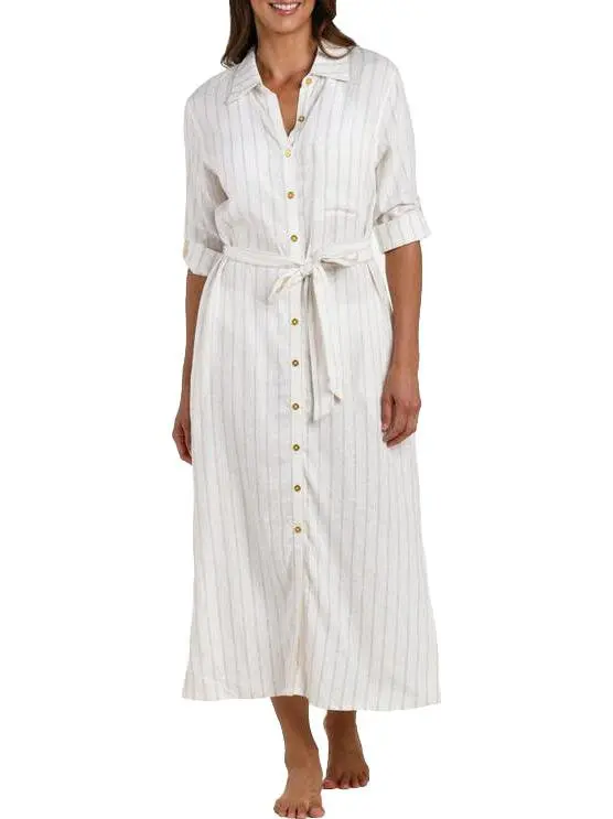 La Blanca Delphine Coast Button Front Shirtdress - Cream