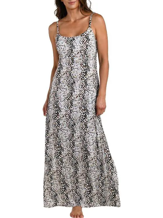 La Blanca Wild Whispers Print Maxi Dress - Taupe