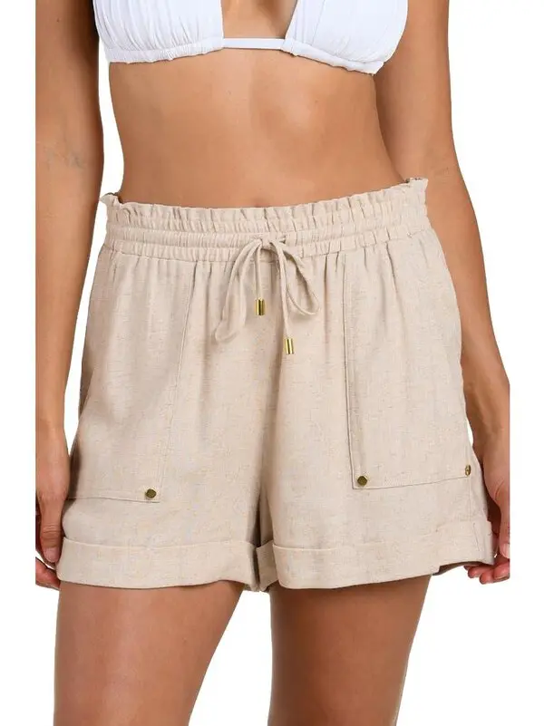 La Blanca Delphine Coast Cover-up Shorts - Taupe