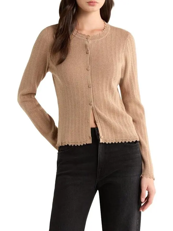 CECE DUPRAZ Pointelle Cardigan - Safari