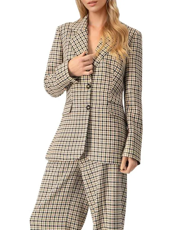 IVONNE Checked Two-button Blazer - Beige