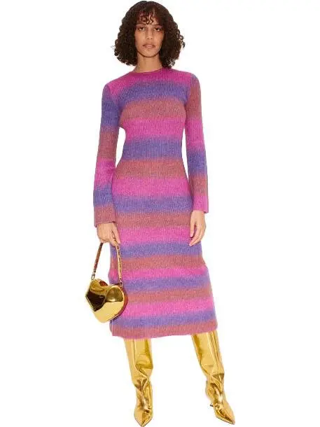 SIMONMILLER Axon Knit Midi Dress - Distorted Stripe