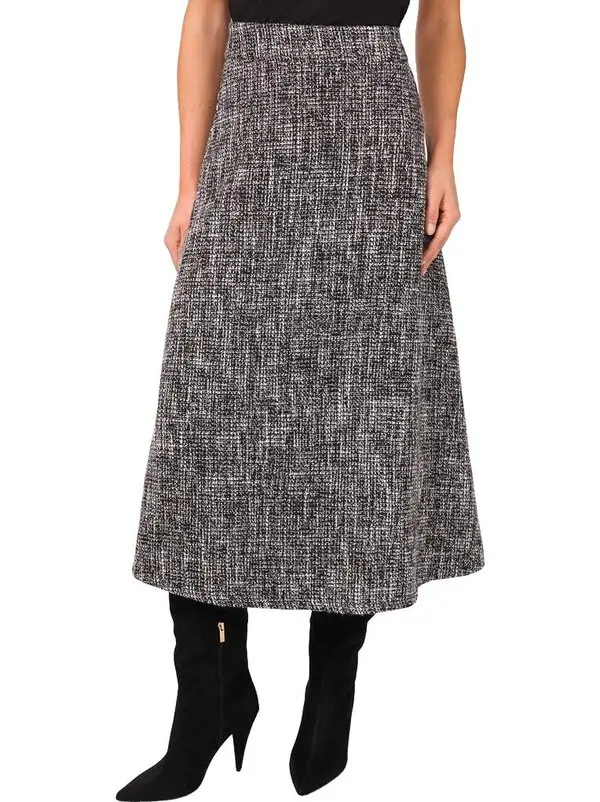 Halogen Flared Midi Skirt - Rich Black