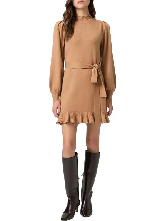 Paige Julita Long Sleeve Wool Blend Sweater Dress - Camel