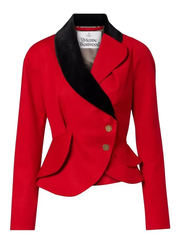 VIVIENNE WESTWOOD Stormy Asymmetric Virgin Wool Jacket - Red
