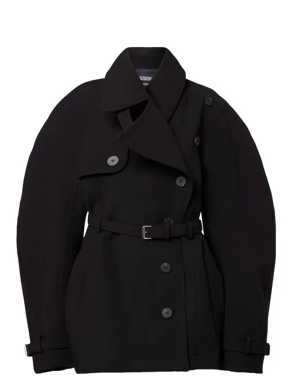 Jacquemus Belted Trench Coat - Black