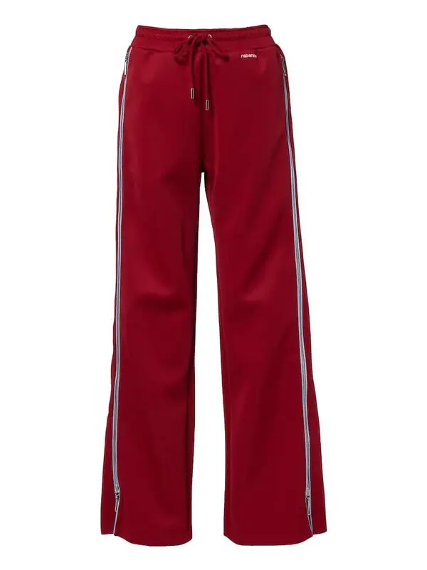 Rabanne Zip-up Jersey Track Pants - Red