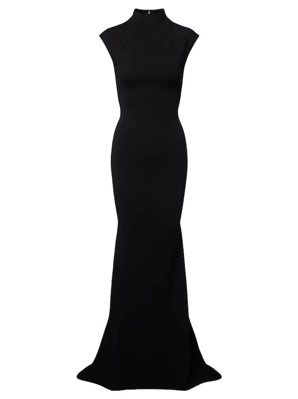 Jacquemus Alba Crêpe Jersey Maxi Dress - Black
