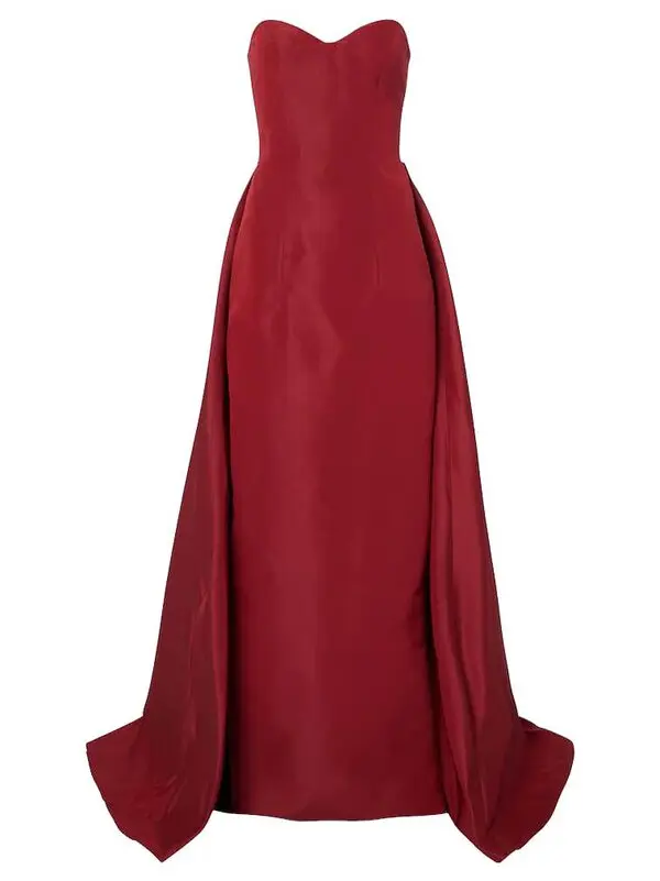 Monique Lhuillier Silk Faille Gown - Red